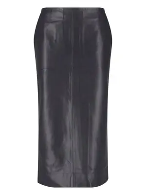 ALMADA Midi Leather Skirt "birdy - Black