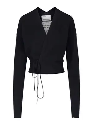 Extreme Cashmere Tie-front Cardigan "ella - Black