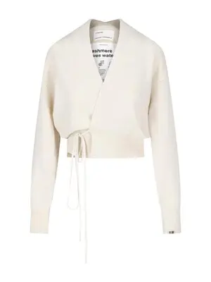 Extreme Cashmere Tie-front Cardigan "ella - Cream