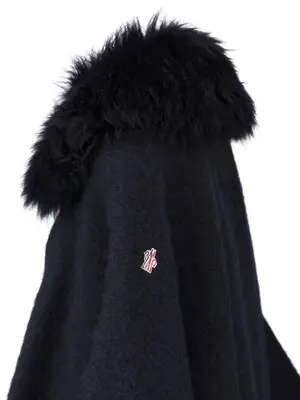 Moncler Cape With Shearling Collar