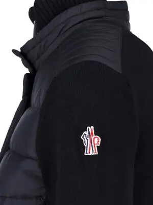 Moncler Padded Cardigan In Virgin Wool