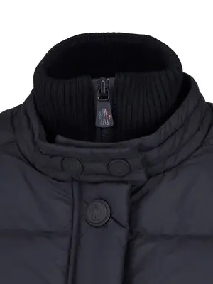 Moncler Padded Cardigan In Virgin Wool