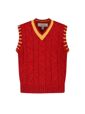 ERL Braided Knit Vest - Red