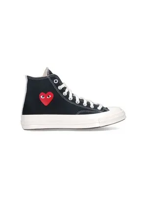 Play Comme Des Garcon High Top "converse Chuck 70" Sneakers - Black