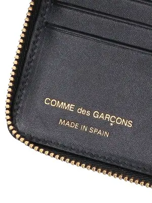 Comme Des Garçons Zip Logo Wallet - Black