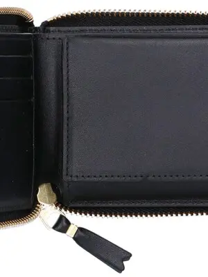 Comme Des Garçons Zip Logo Wallet - Black