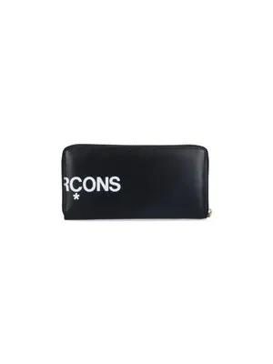 Comme Des Garçons Zip Logo Wallet - Black
