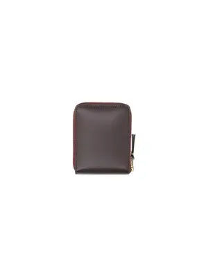 Comme Des Garçons Zip Logo Wallet Brown