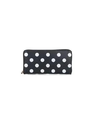 Comme Des Garçons Polka Dot Zip Wallet - Black