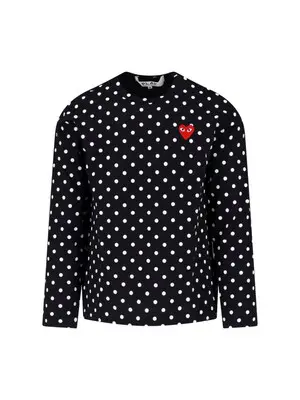 Play Comme Des Garcon Polka Dot Sweatshirt - Black