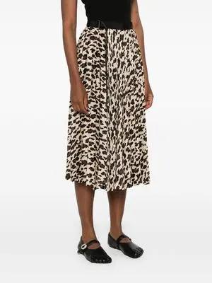 Sacai Leopard Print Midi Skirt