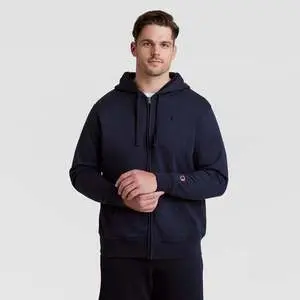 Champion Powerblend Full-zip Hoodie, C Logo Big & Tall - Deep Navy