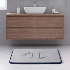 Champion Quilted Logo Memory Foam Bath Mats - Gray