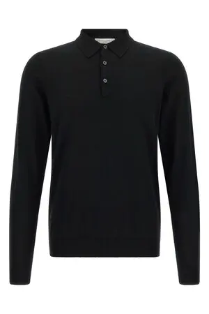 LARMERI STUDIO Merino Wool Polo Shirt - Black