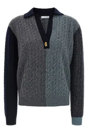 FERRAGAMO Color Block Braid Sweater - Multi