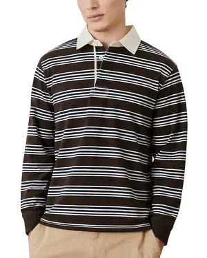 CORRIDOR Mini Stripe Rugby Long Sleeve Polo Shirt