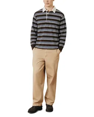 CORRIDOR Mini Stripe Rugby Long Sleeve Polo Shirt