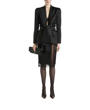 Balmain Satin Crepe Jacket With Tie Detail