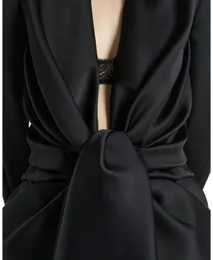 Balmain Satin Crepe Jacket With Tie Detail