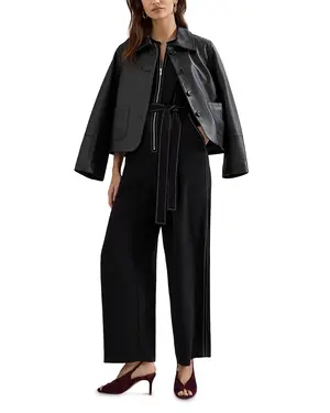 PHASE EIGHT Alix Contrast Stitch Waist Tie Jumpsuit