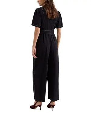 PHASE EIGHT Alix Contrast Stitch Waist Tie Jumpsuit