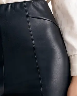 PHASE EIGHT Alora Faux Leather & Ponte Knit Mix Trousers