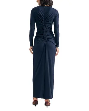 PHASE EIGHT Katharine Long Sleeve Draped Hardware Maxi Dress