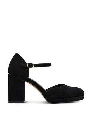 PHASE EIGHT Suede Platform Pumps - Black