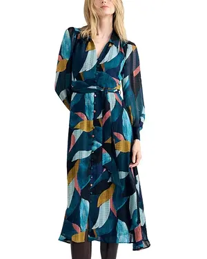 PHASE EIGHT Petite Catalina Petal Abstract Print Midi Dress - Multi