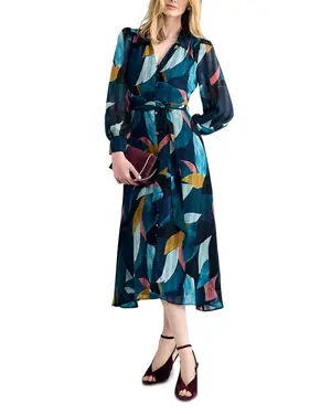 PHASE EIGHT Petite Catalina Petal Abstract Print Midi Dress