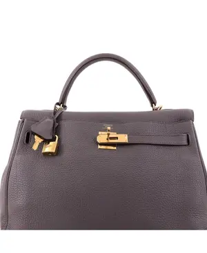 Hermès Kelly 32 Handbag Grey Togo With Gold Hardware