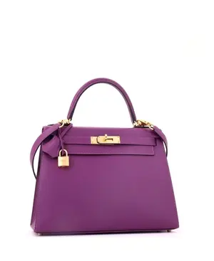 Hermès Kelly 28 Handbag Purple Epsom With Gold Hardware