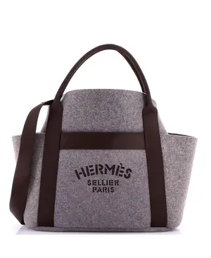 Hermès Sac De Pansage Groom Handbag Felt - Gray