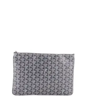 Goyard Mm Senat Zip Pouch Coated Canvas - Gray