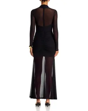 Bardot Veria Spot Mesh Maxi Dress