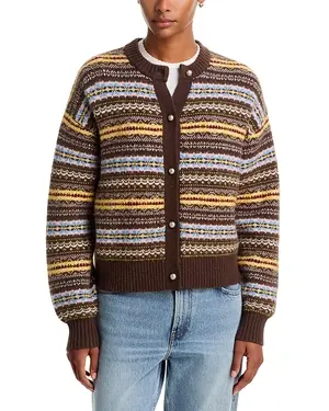 LEVI'S Charlotte Pattern Knit Cardigan - Lea Fairisle Java
