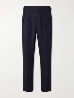 Rubinacci Manny Tapered Mélange Virgin Wool-twill Trousers