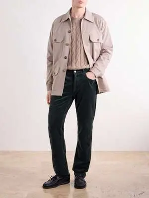 Massimo Alba Straight-leg Cotton-velvet Trousers
