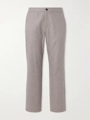Mr P. Straight-leg Wool-blend Flannel Trousers - Neutrals