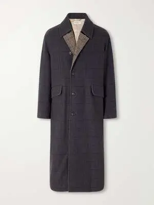 Our Legacy Collapse Prince Of Wales Virgin Wool Coat - Black