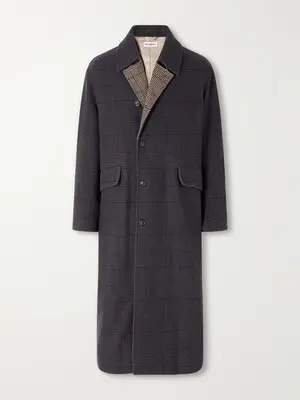 Our Legacy Collapse Prince Of Wales Virgin Wool-twill Coat - Black