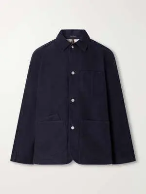 DRAKE'S Cotton-moleskin Chore Jacket - Navy