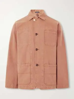 DRAKE'S Cotton-canvas Overshirt - Brown