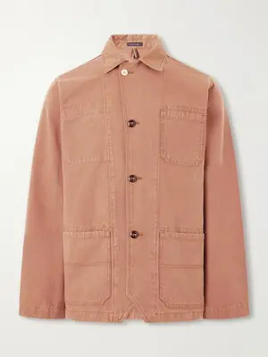 DRAKE'S Cotton-canvas Overshirt - Brown