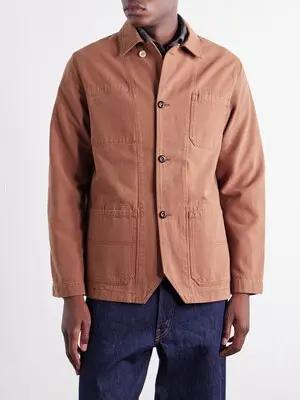 DRAKE'S Cotton-canvas Overshirt - Brown