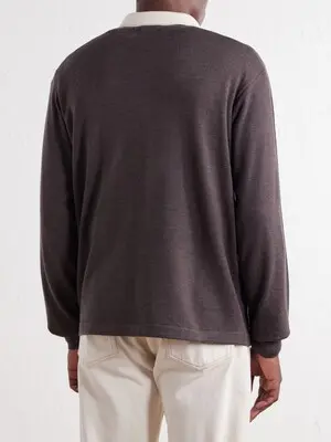 DRAKE'S Merino Wool-jersey Polo Shirt - Brown