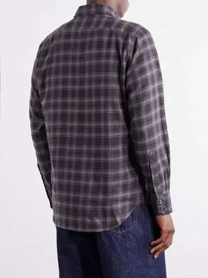 DRAKE'S Checked Cotton And Silk-blend Shirt