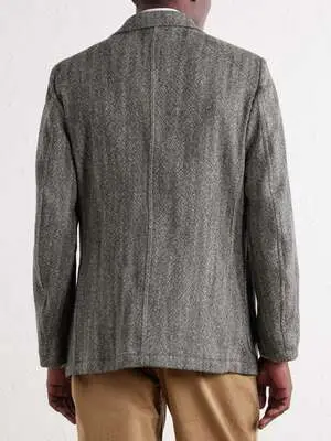 DRAKE'S Western Games Mélange Virgin Wool-tweed Blazer