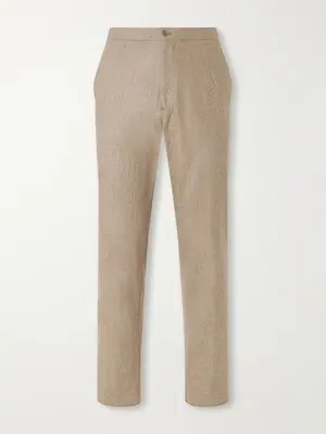 Boglioli Straight-leg Virgin Wool-flannel Suit Trousers - Neutrals