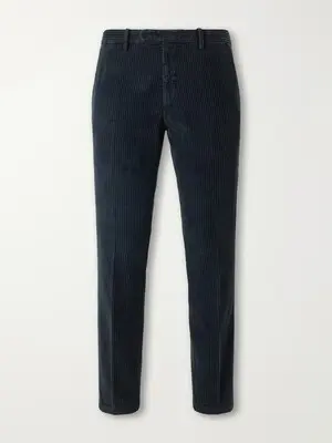 Boglioli Straight-leg Cotton And Modal-blend Corduroy Suit Trousers - Blue